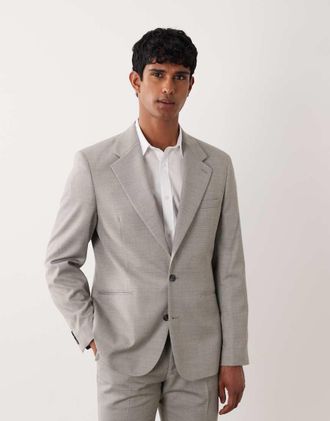Asos Schmal geschnittene Anzugjacke aus waschbarem Wollmix in Hellgrau