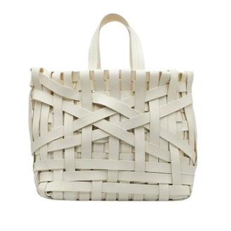Jil Sander Jil Sander Pre-owned Sac cabas en cuir tress&eacute; - Femme - Pre-owned - Blanc - Taille: ONE Size