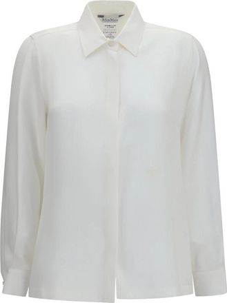 Max Mara Geranio Crepe de Chine Hemd - - Blouses & Shirts - Damen - Wei&szlig; - M