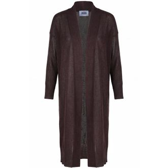 Alpha Studio Femme, Pulls, Brun, Taille: 40 FR Cardigan long &agrave; effet paillet&eacute;