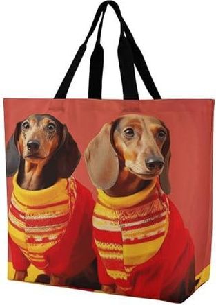 Generic Teckel Mignon Sac Cabas L&eacute;ger Tote Bag Grand Sac Courses Pour Voyage Universit&eacute; Gym