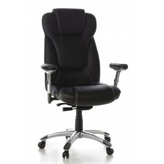 hjh OFFICE 668700 Chefsessel Embassy 200 Kunstleder Schwarz B&uuml;rosessel gepolstert, hohe R&uuml;ckenlehne, Armlehne verstellbar