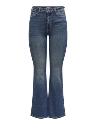 Jacqueline de Yong JdY Damen Jdykathy Hw Flared Jeans DNM, Dark Blue Denim, L / 32L EU