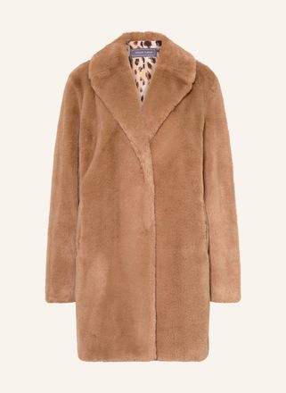 White Label Kunstfell-Mantel braun