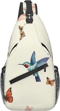 Generic Sac &agrave; dos &agrave; bandouli&egrave;re pour homme Motif fleurs et oiseaux