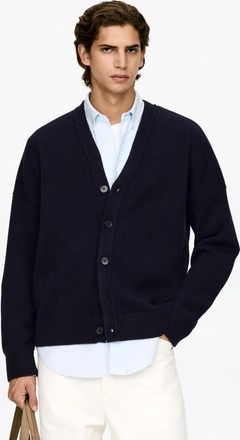 Arket Wollstrickjacke Mit V-Ausschnitt -Blau