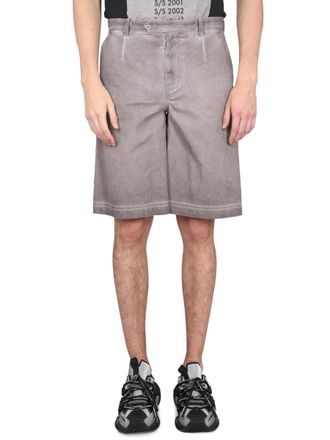 Dolce & Gabbana Logo Plaque Cotton Bermuda Shorts - Multicolor