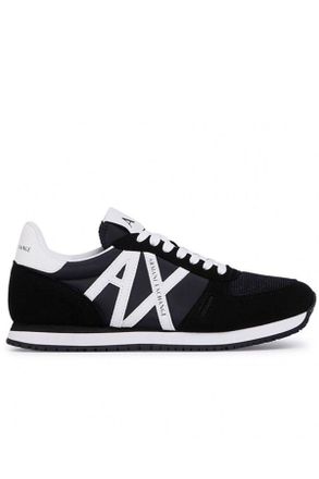 A|X Armani Exchange Herren Rio Side Logo Sneaker, Schwarz Wei&szlig;, 44 EU