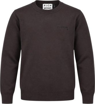 John Richmond Pull en Laine &agrave; Col Rond - Homme - Pulls - Brun - Taille: M