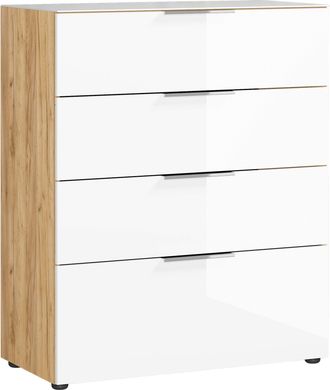 Germania home24 Kommode I 83 x 102 x 42cm Braun/Wei&szlig;/Wei&szlig;/Eiche