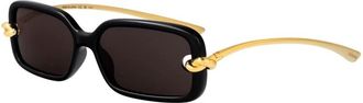 Bottega Veneta Knot Rechteckige Sonnenbrille - - Accessories - unisex - Schwarzk - 56 MM