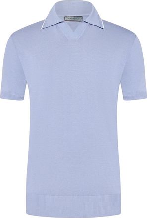 Canali Poloshirt aus hochwertigem Baumwoll-Feinstrick mit Variokragen in