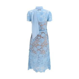 Self Portrait Womens Blue Polyester Casual Dress