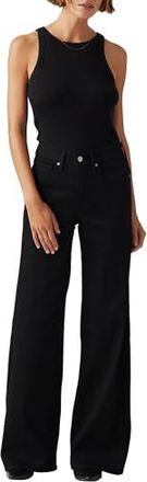 Levi's 318 Shaping Wide Leg Jeans Femme, Soft Black, 33W / 32L