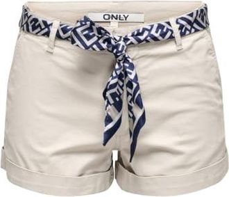 Only Onlevelyn MW New Belt Chino Short PNT, Chateau Gray, XL Femme