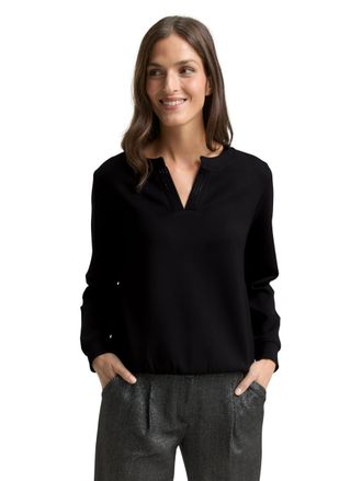 Tom Tailor Damen 1049480 Sweatshirt, 14482-Deep Black, M