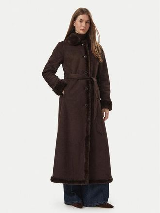 Lauren Ralph Lauren Kunstfellmantel 297P23461001 Dunkelbraun Regular Fit