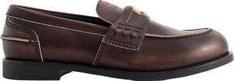 Miu Miu Vintage-effect Leather Penny Loafers