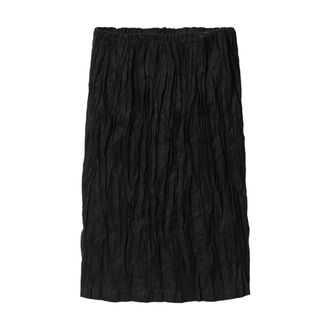Toteme Femme, Jupes, Noir, Taille: 40 FR Jupe Midi en Lin Froiss&eacute;