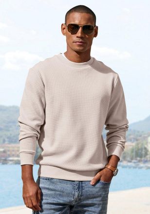 John Devin Sweatshirt Pullover aus Struktur-Qualität