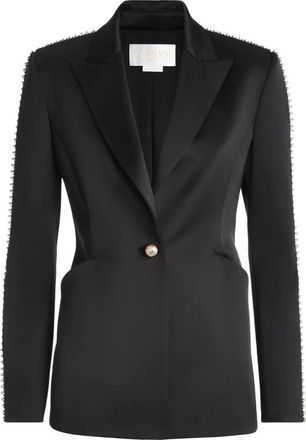 Genny Veste en satin avec garniture de perles - Femme - Vestes - Noir - Taille: 34 FR