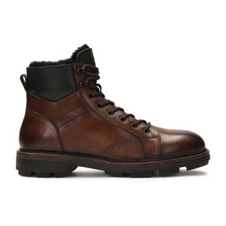 Kazar Homme, Chaussures, Brun, Taille: 40 EU Bottes en cuir marron avec col isol&eacute;