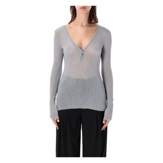 James Perse Femme, Pulls, Bleu, Taille: 42 FR Serafino Novelty Top