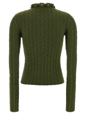 Paco Rabanne Womens Bicolor Wool Cardigan Clothing