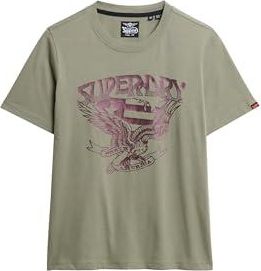 Superdry T-shirt American Eagle pour femme, Vert kaki clair, 42