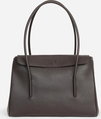 Arket Schultertasche Aus Leder Mit Umschlagklappe -Braun