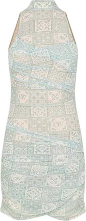Off-white Off White - Unterkleid-Stil f&uuml;r Damen, Hoher Kragen, T&uuml;ll (Blau/Wei&szlig;)