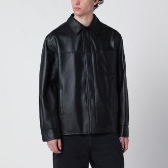 Loewe Schwarzes Overshirt aus Leder
