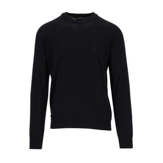 Giorgio Armani Rundhals-Pullover aus Wolle - - Knitwear - Herren - Blau - L