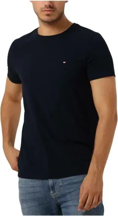 Tommy Hilfiger Herren Polo T-Shirt Core Stretch Slim C-neck - - Tops - Herren - Blau - S