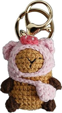 Generic porte-cl&eacute;s Capybara - Pendentif animal de dessin anim&eacute;, porte-cl&eacute;s tricot&eacute; &agrave; la main | Accessoire ludique pour sacs &agrave; dos, cl&eacute;s de voiture, d&eacute;coration