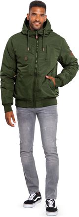 Alessandro Salvarini Herren Winterjacke (S-3XL) mit Kapuze - Teddyfleece innen komplett, Winddicht, Warme Jacke Männer - AS-320 DarkOlive XXX-Large