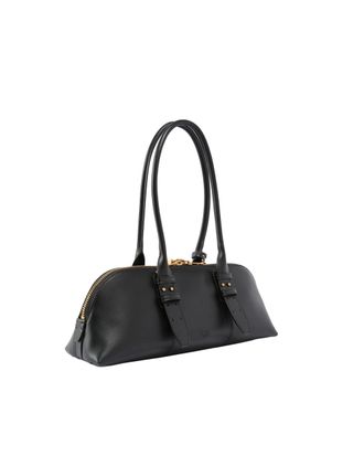 Pinko Womens Bowling Bag Escape Black-Antique Gold Shoulder Black/antique