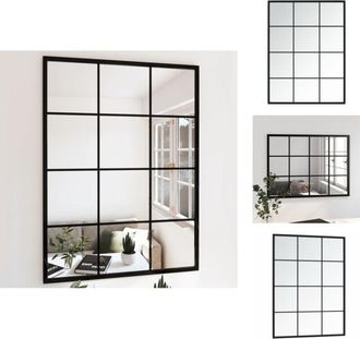 vidaXL Vidaxl - Wandspiegel Schwarz 80x60 cm Metall - Wandspiegel - Spiegelfläche - Wohnzimmerdeko - Schlafzimmerdekor - Garderobe