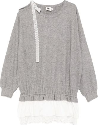 B+ab robe à finitions en dentelle - Gris