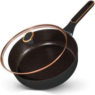 STONELINE Sauteuse 28 cm, po&ecirc;le en aluminium die-cast haute, Rev&ecirc;tement Antiadh&eacute;sif avec de vraies particules de pierre, adapt&eacute;e &agrave; lInduction et au Four, Couleu