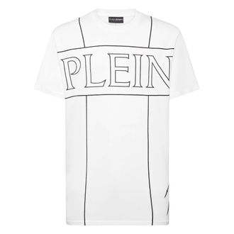 Plein Sport Homme, Tops, Blanc, Taille: S T-Shirt Col Rond