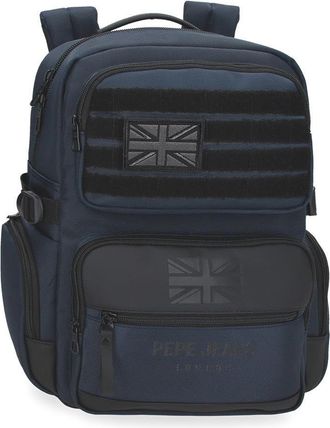 Pepe Jeans London Bromley Rucksäcke, Kabinenrucksack, Polyester, verschiedene Größen, Schwarz, Grün, Rot, Grau, Polyester von Joumma Bags, blau, Talla única, Computer-R