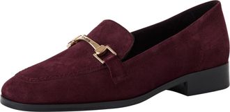 Tamaris Damen Slipper Leder Blockabsatz bequem; Dark RED, EU 37