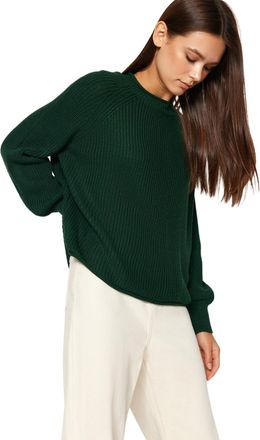 Trendyol Trendyol Damen Regular fit Basic Crew Neck Knitwear Sweater Pullover, Emerald, S