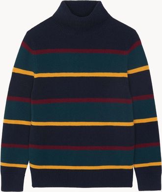 Kujten Pull col roulé rayé cachemire intarsia, 6 fils - Pull Hugo