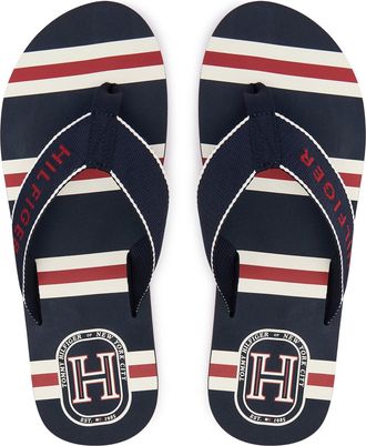 Tommy Hilfiger Zehentrenner Tommy Hilfiger Stripes Beach Sandal FM0FM06003 Dunkelblau