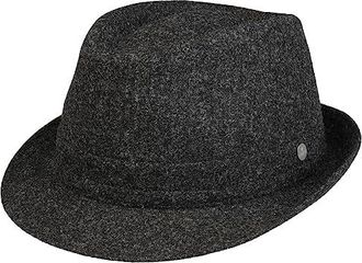 Lierys Chapeau en Laine Shetland Wool Trilby Homme - Made in Italy pour lhiver avec Doublure Hiver Automne-Hiver - XL (60-61 cm) Anthracite