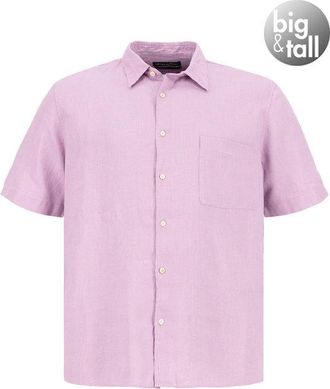 Marc O'Polo Herren Kurzarmhemd rosa Leinen