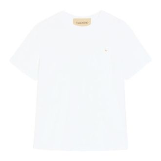 Valentino Garavani Cotton T-Shirt With VGold - - Tops - Herren - Wei&szlig; - S
