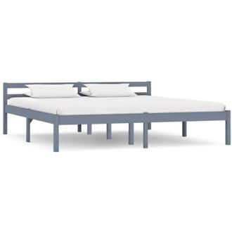 vidaXL Cadre de lit Gris Bois de pin massif 160 x 200 cm